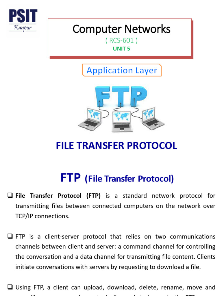Unit-5_part-3_copmuter_Network-sem-6 | PDF | File Transfer Protocol | Client–Server Model