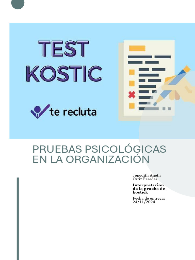 Interpretacion Kostick | PDF | Ciencias del comportamiento | Psicología ...