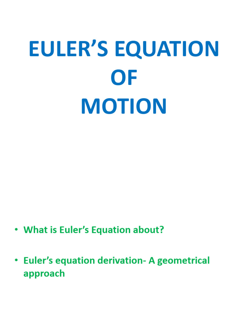 Euler's Equations of Rigid Body Motion | PDF | Rotation | Mechanics
