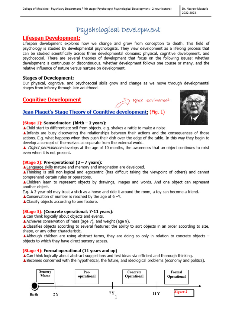 Psychology - Lecture - 3 - Psychological - Development - DR - Nasraw ...