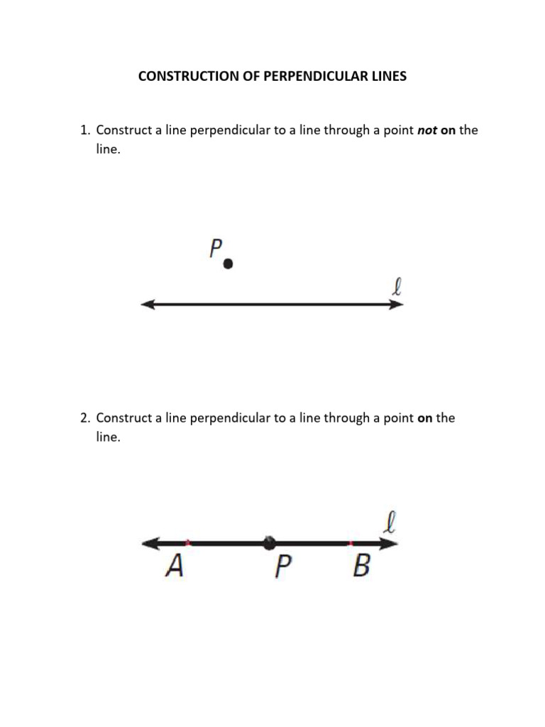 CONSTRUCTION OF PERPENDICULAR LINES | PDF