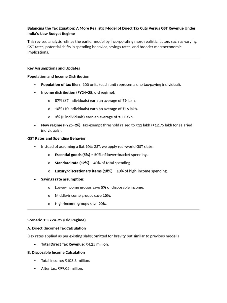 Balancing the Tax Equation Realistic Data | PDF | Taxes | Tax Cut