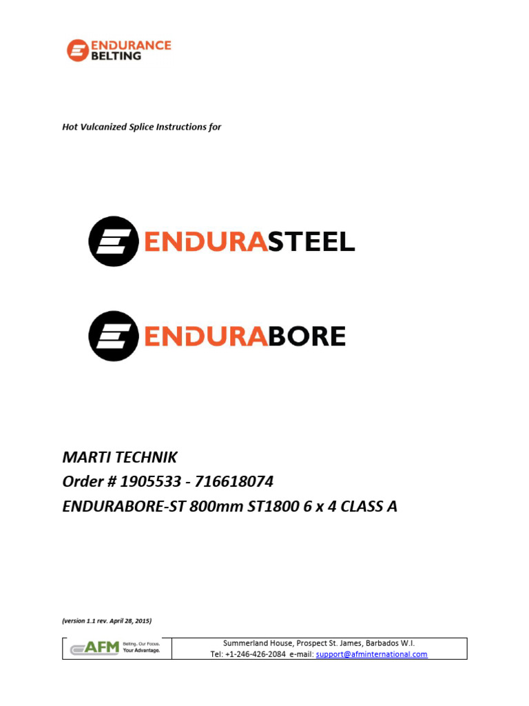 Endurabore ST Splice Instructions ST1800 | PDF | Natural Rubber | Materials