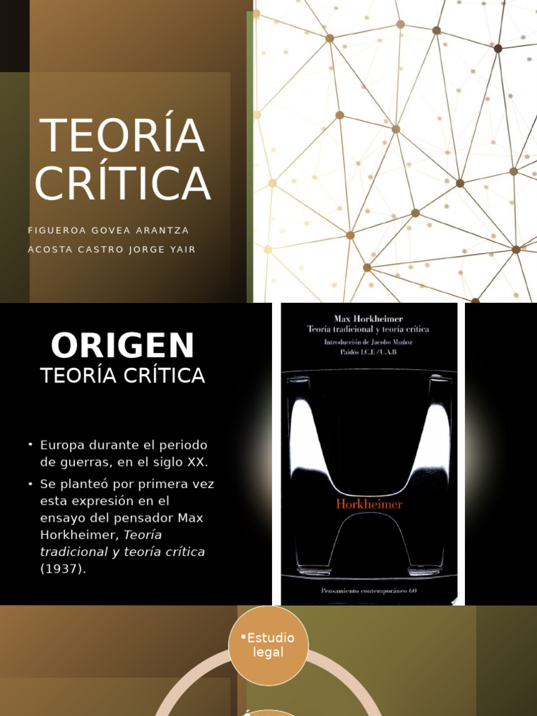 Teoría Crítica: Orígenes y Principales Exponentes | PDF | La teoría ...