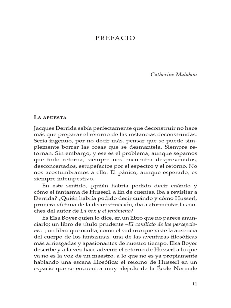 BOYER Elsa - El Conflicto de Las Percepciones PREFACIO | PDF | Realidad | Edmund Husserl