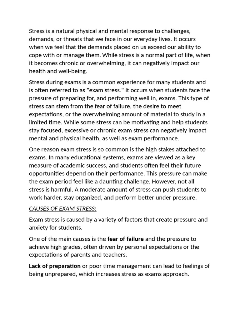 Exam Stress | PDF
