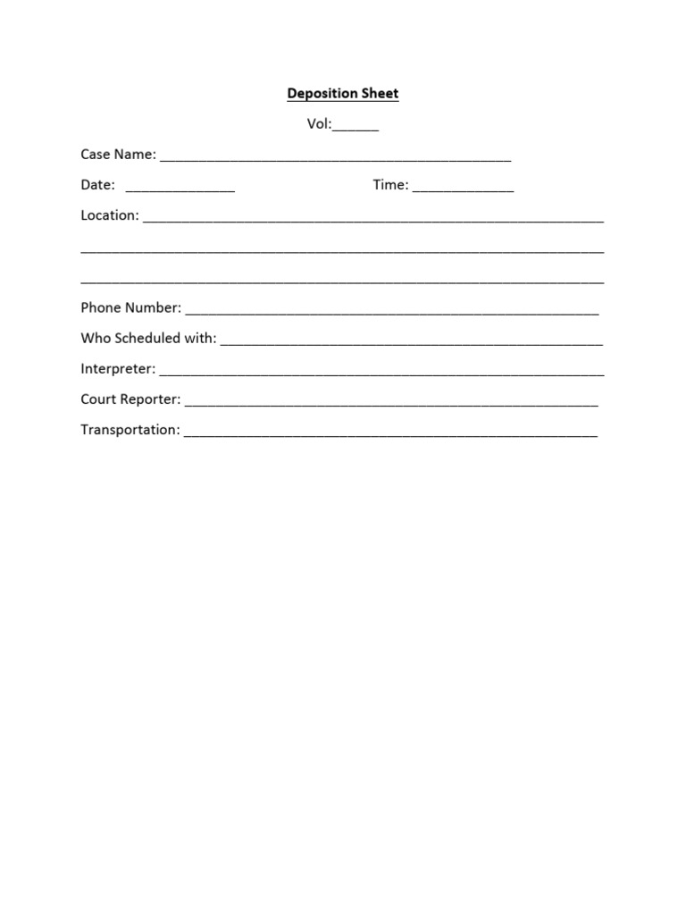 Deposition Sheet | PDF