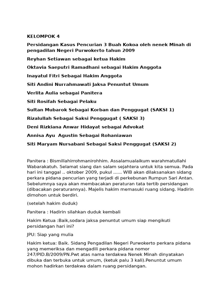 Naskah Sidang Kelompok 4 Kelas 12-4 | PDF