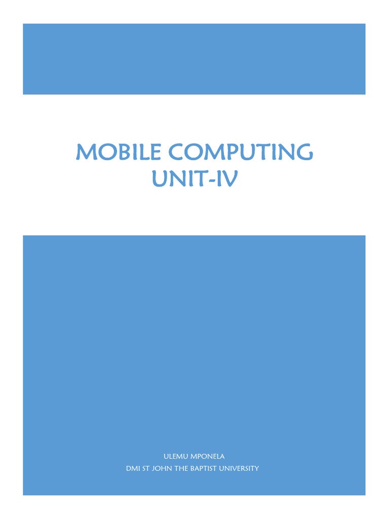 Mobile Computing Unit-4 | PDF | Ieee 802.11 | Wireless Lan Mobile Computing Unit-4 | PDF | Ieee 802.11 | Wireless Lan