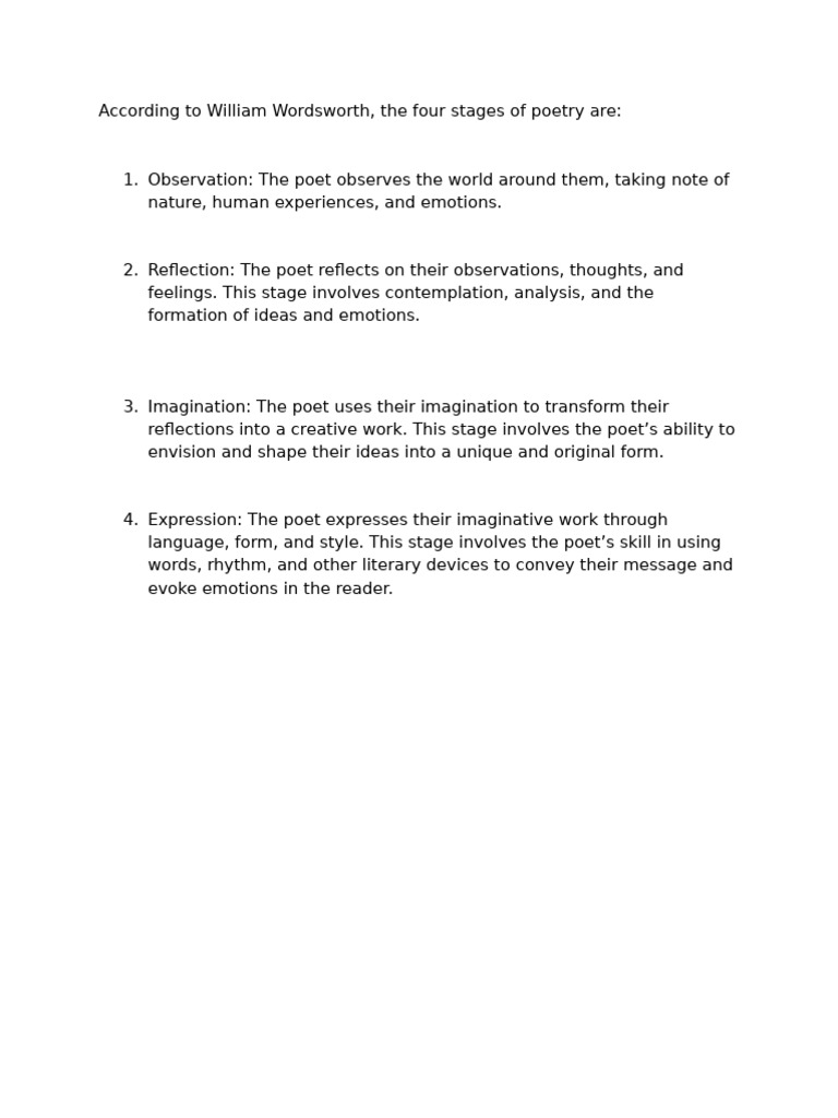 4 Stages of Poetry | PDF