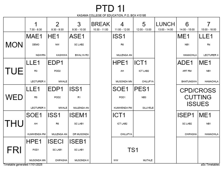 Upper Primary Study Timetable 2025 | PDF