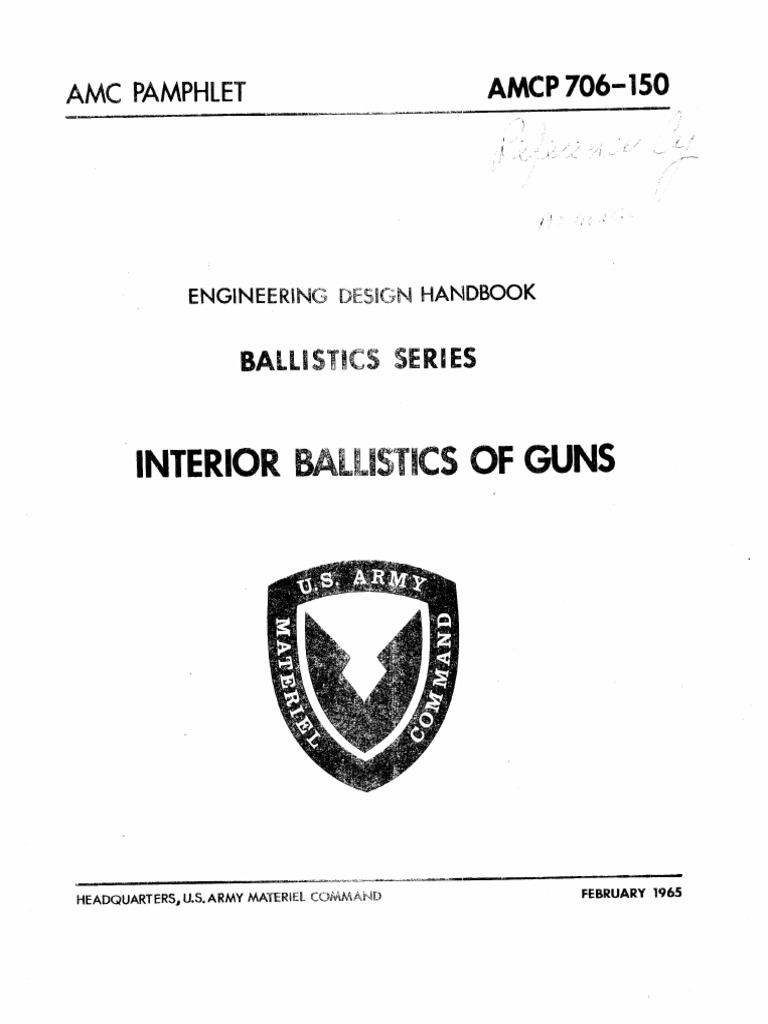 Amcp 706-150 Interior Ballistics | PDF