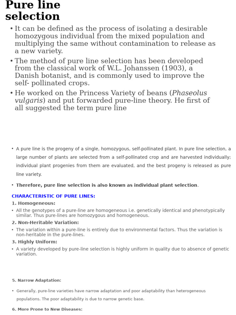 Pure Line and Clonal Selection | PDF | Natural Selection | Cloning