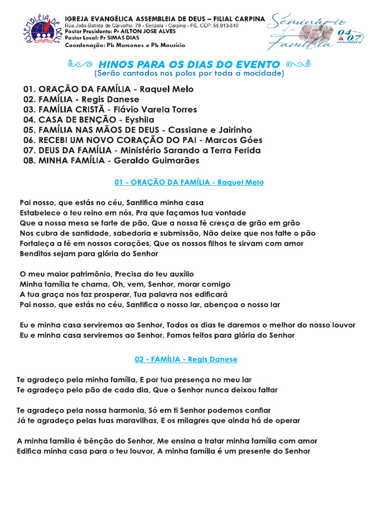 Hinos Evento Oficial | PDF