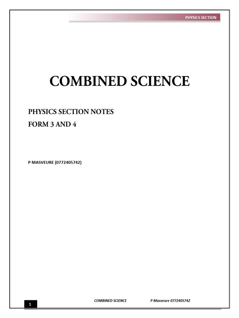 Physics Notes for Form 3 and 4 | PDF | Internal Combustion Engine ...