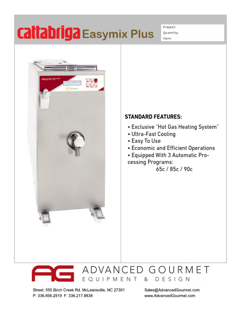 Cattabriga_Easymix_Plus_Spec_Sheet | PDF