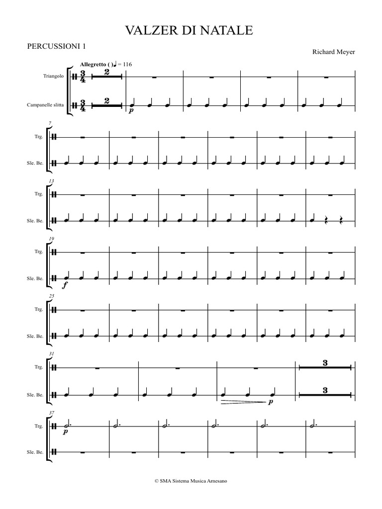 Meyer - Valzer di Natale-PERCUSSIONI_1 | PDF