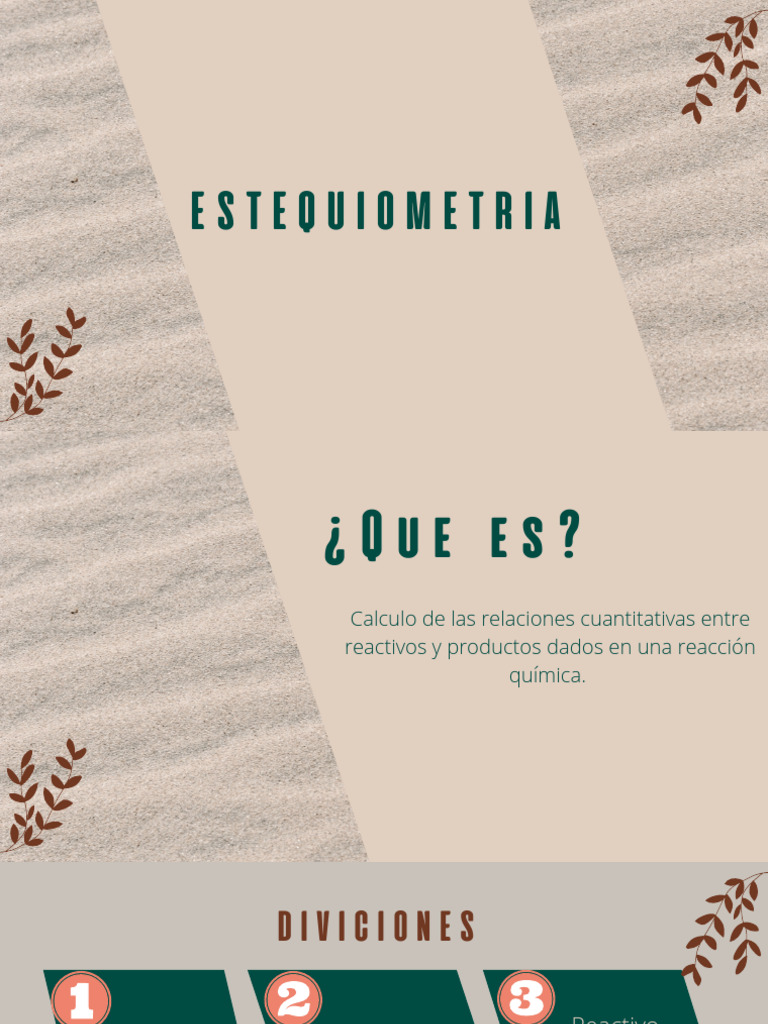 Introducción a la Estequiometría Química | PDF | Estequiometría ...