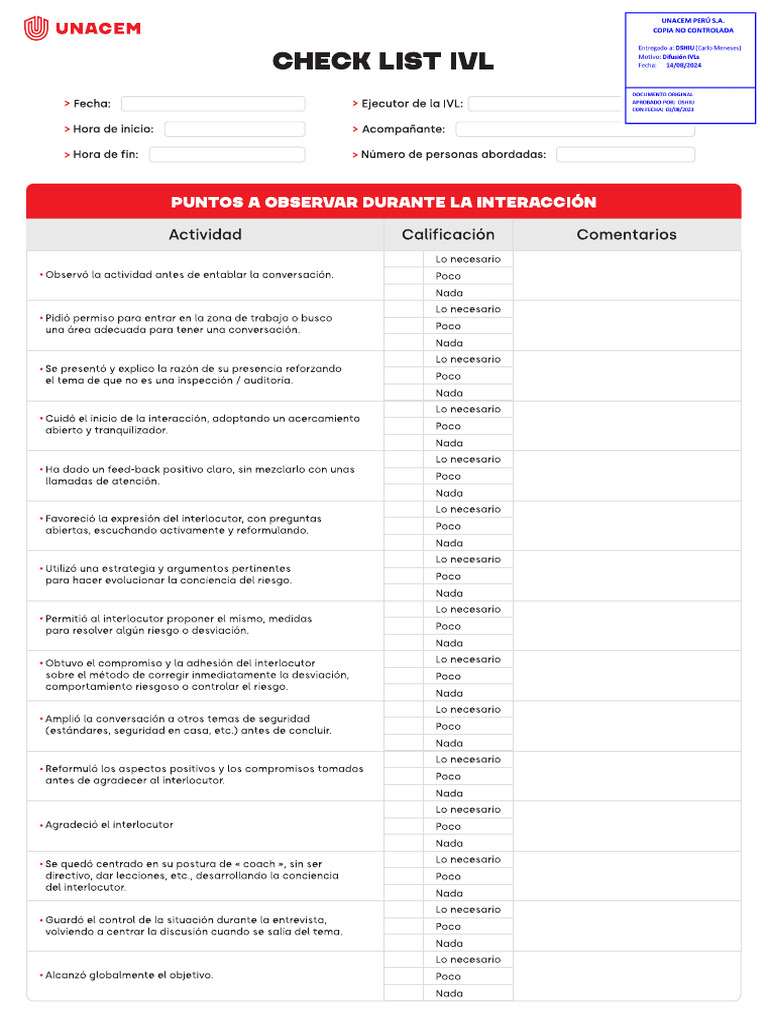 DSHIU-F-018_Checklist IVL | PDF