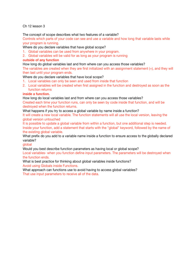 CH 12 Lesson 3 | PDF