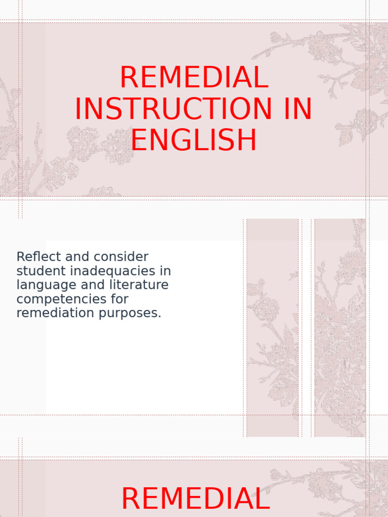Remedial Instruction Strategies for Students | PDF | Educational ...