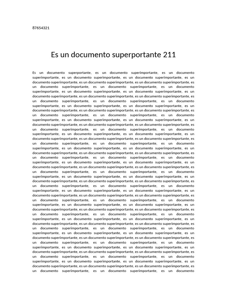 Documento Superimportante 87654321 | PDF