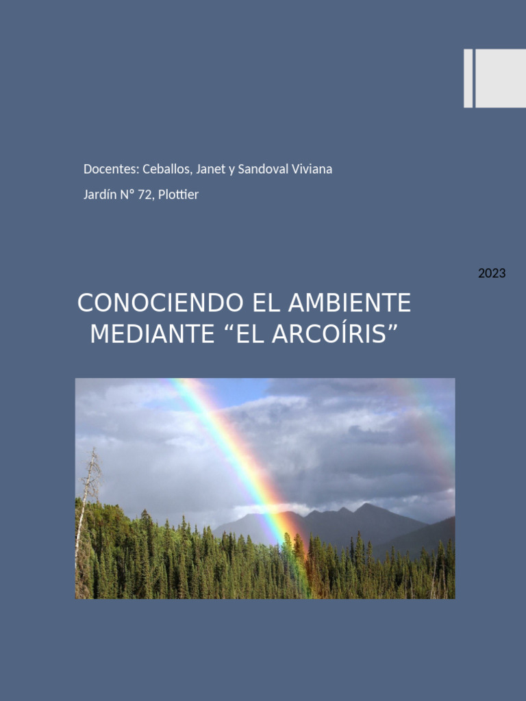 Proyecto Arcoiris | PDF | Arco iris | Educación de la primera infancia