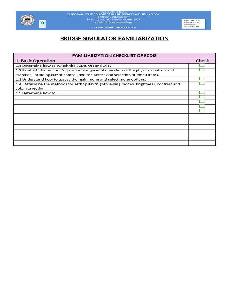 Bridge Simulator Familiarization | PDF