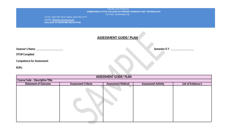 ZSCMST Maritime Education Assessment Guide | PDF