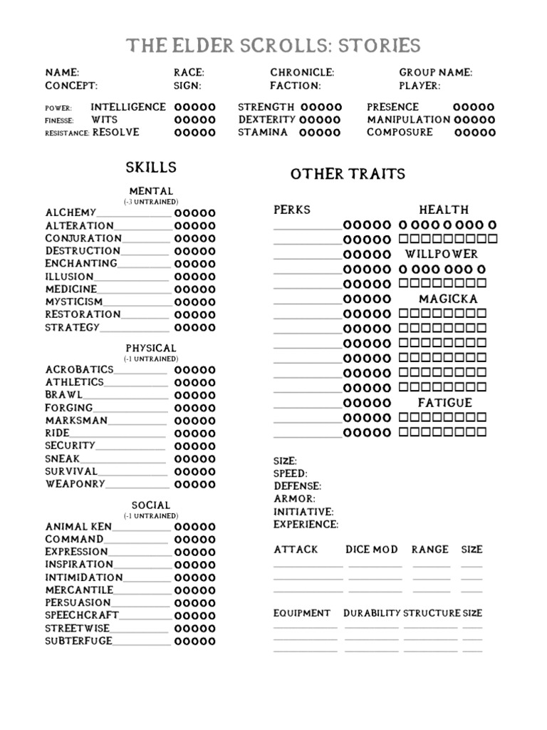 Character Sheet | PDF | Role Playing Games | Tabletop Games