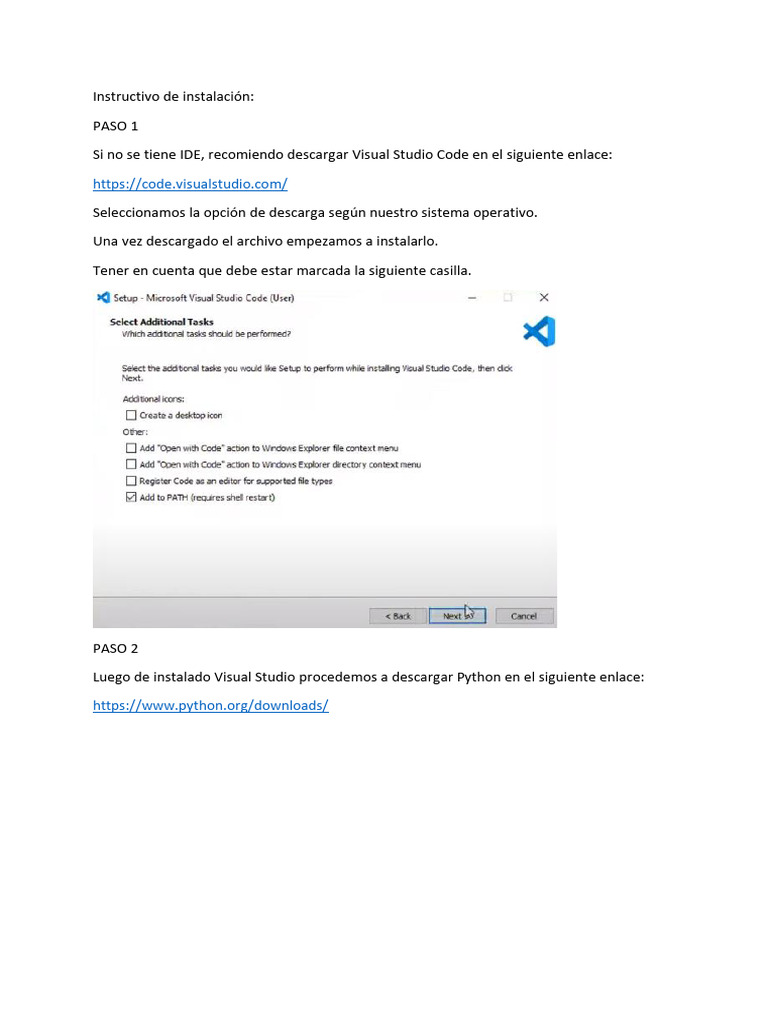 Guía de Instalación de Python y VS Code | PDF
