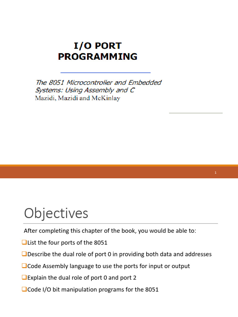 CE324 Lec7 IO Port Programming SP25 | PDF | Input/Output | Central Processing Unit