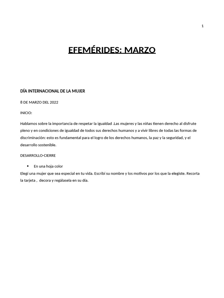 Efemérides Marzo | PDF | Circo | Zoología