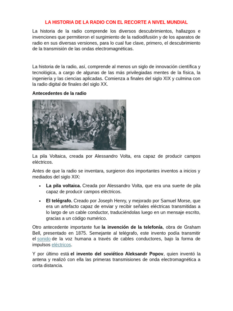 Historia y evolución de la radio | PDF | Radio | Espectro electromagnético