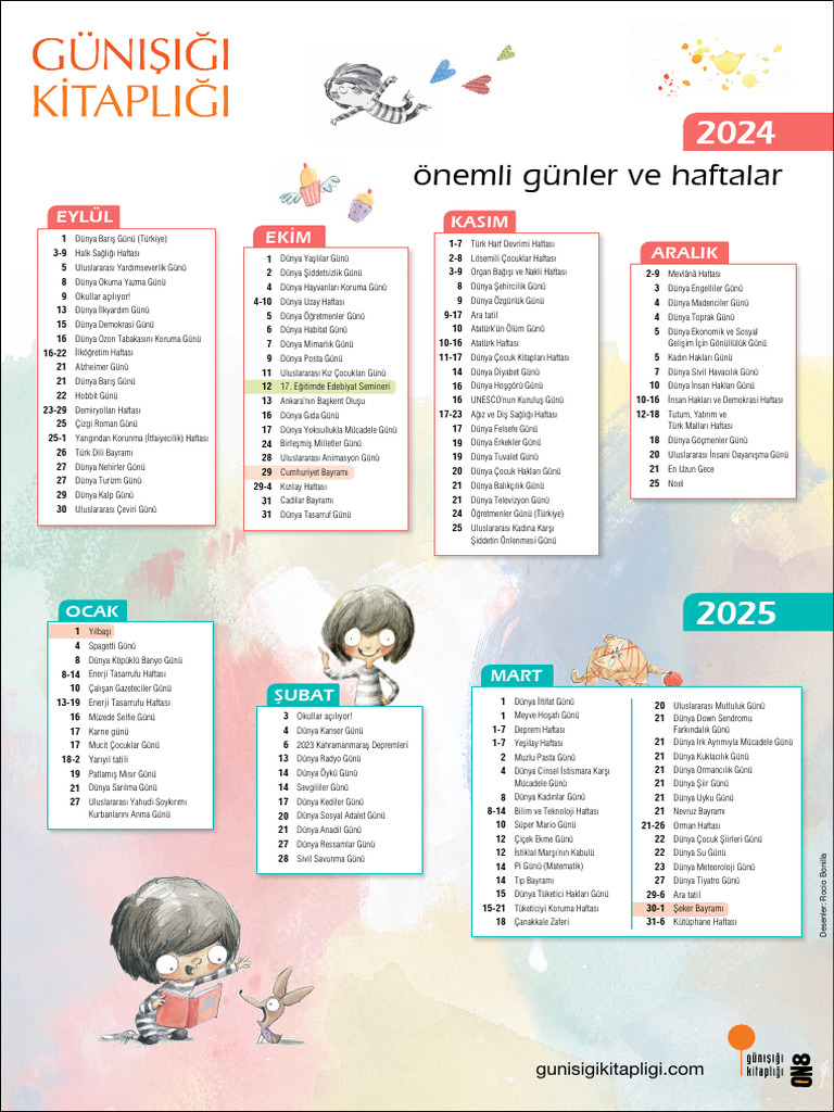 2024 2025 Onemli Gunler Ve Haftalar Takvimi | PDF