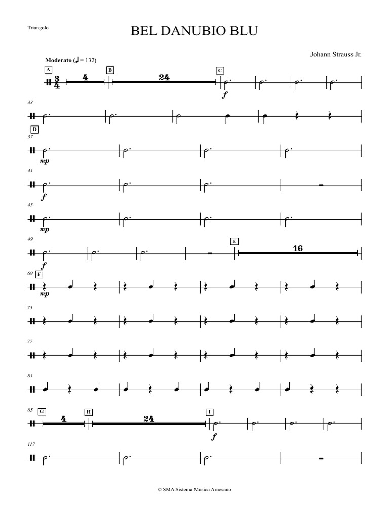 Strauss - Bel Danubio Blu-Triangolo | PDF