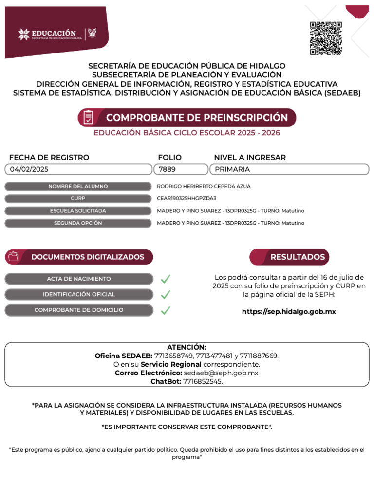 SOLICITUD DE PREINSCRIPCION | PDF