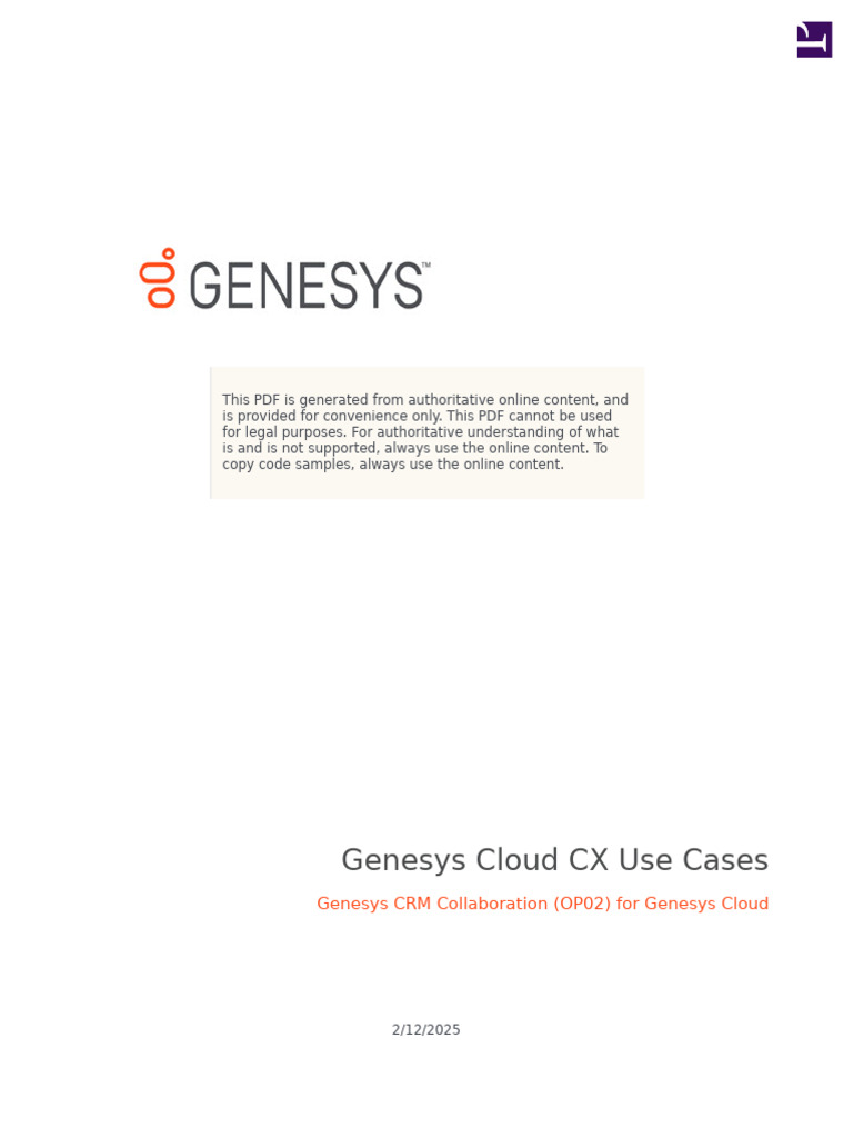 UseCases Current GenesysCloud OP02 | PDF | Interactive Voice Response | Customer Relationship ...