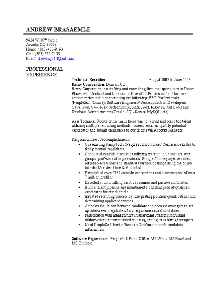 Andy Resume | PDF | Recruitment | Oracle Database