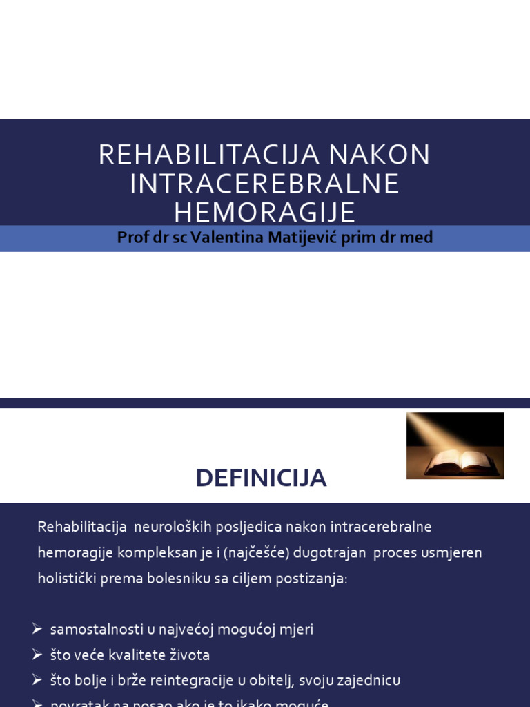 Rehabilitacija Nakon Intracerebralne Hemoragije | PDF