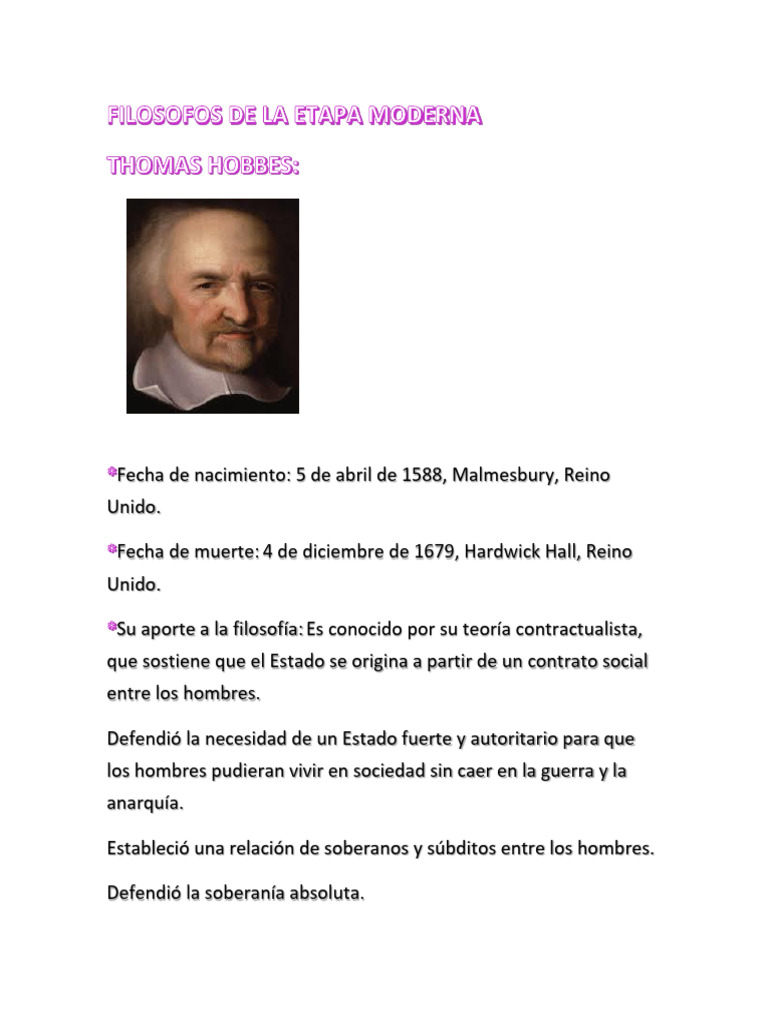 Filosofos de La Etapa Moderna | PDF