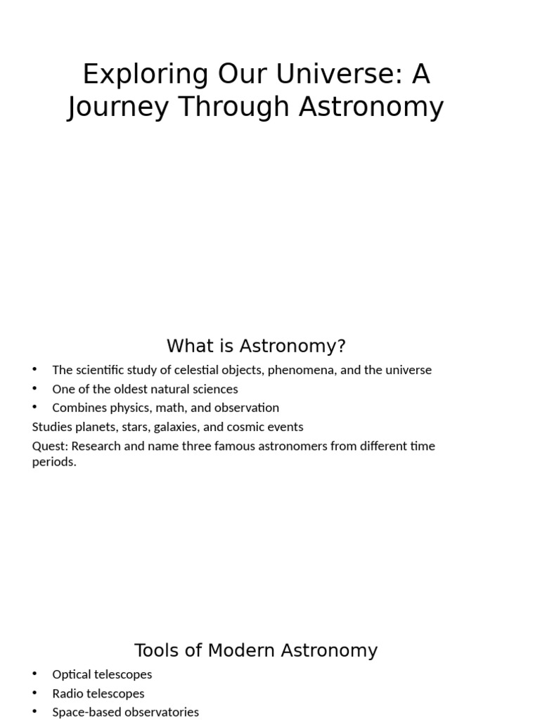 Exploring Our Universe a Journey Through Astronomy | PDF | Planets ...