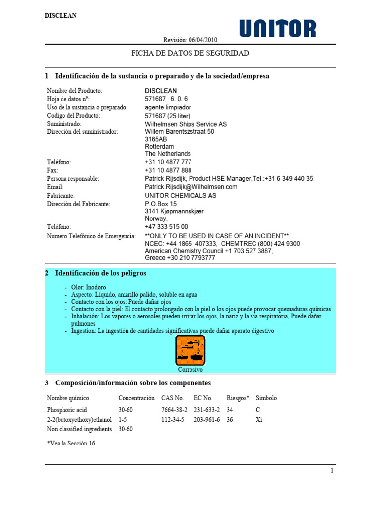DISCLEAN Spanish | PDF | Agua | Corrosión