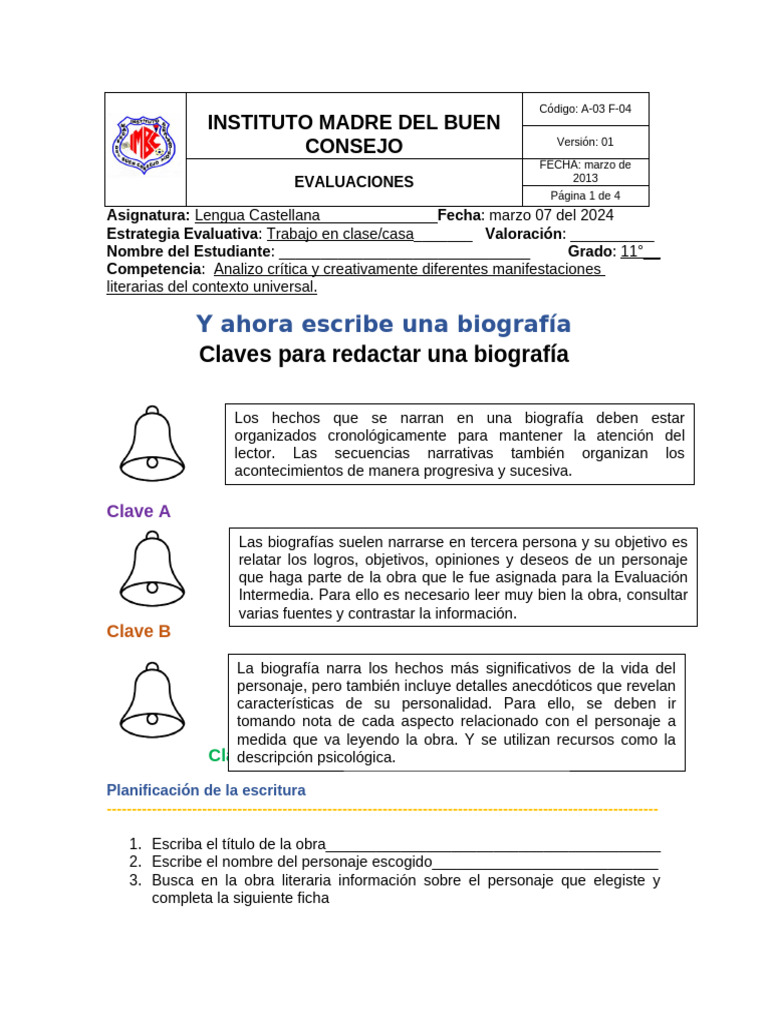 Guía para Redactar Biografías Literarias | PDF