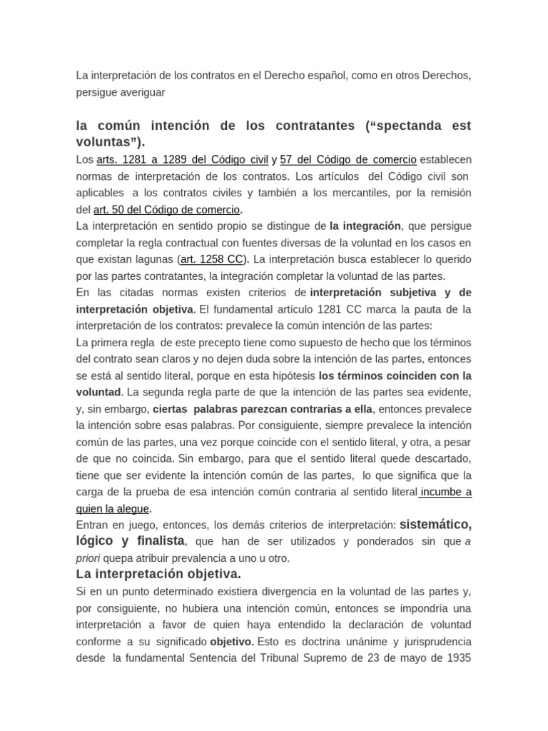Interpretación y cumplimiento de contratos | PDF | Justicia | Crimen y ...