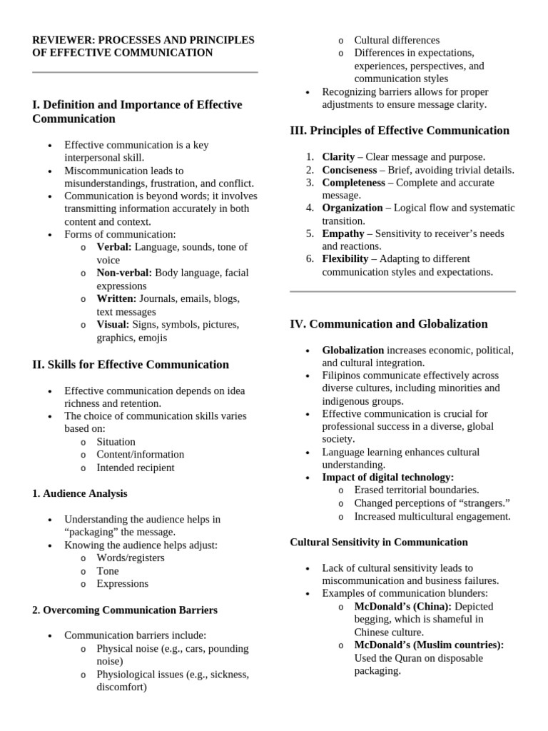 Purcom - Reviewer, Lesson 1 | PDF | Communication | Human Communication