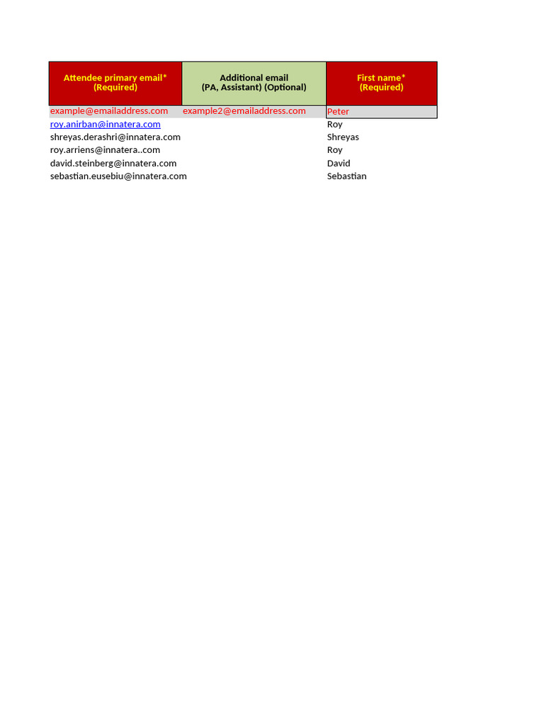 Bulk Registration Template | PDF