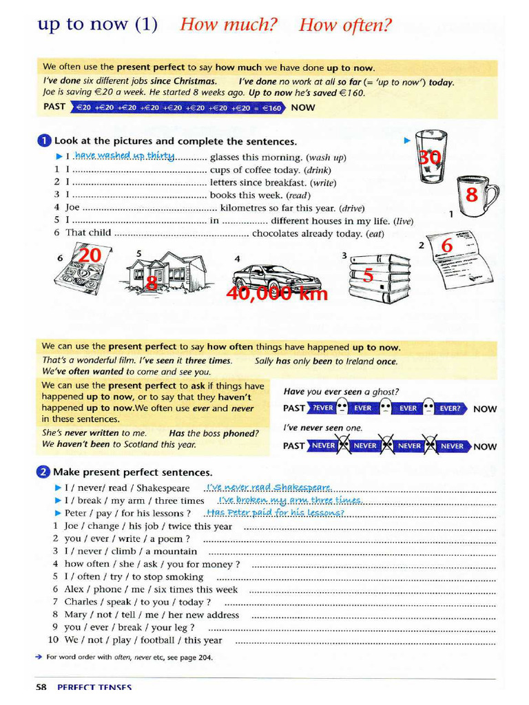 9B Present Perfect For and Since Exercises With Key | PDF