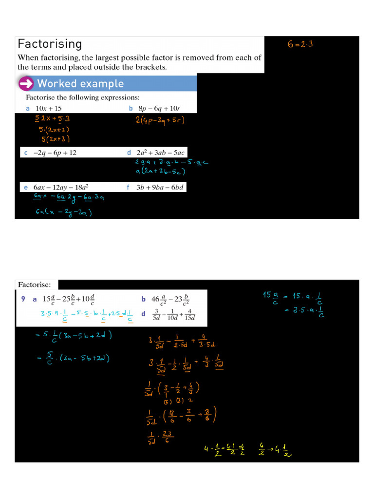 Factorizing Lesson 4 | PDF