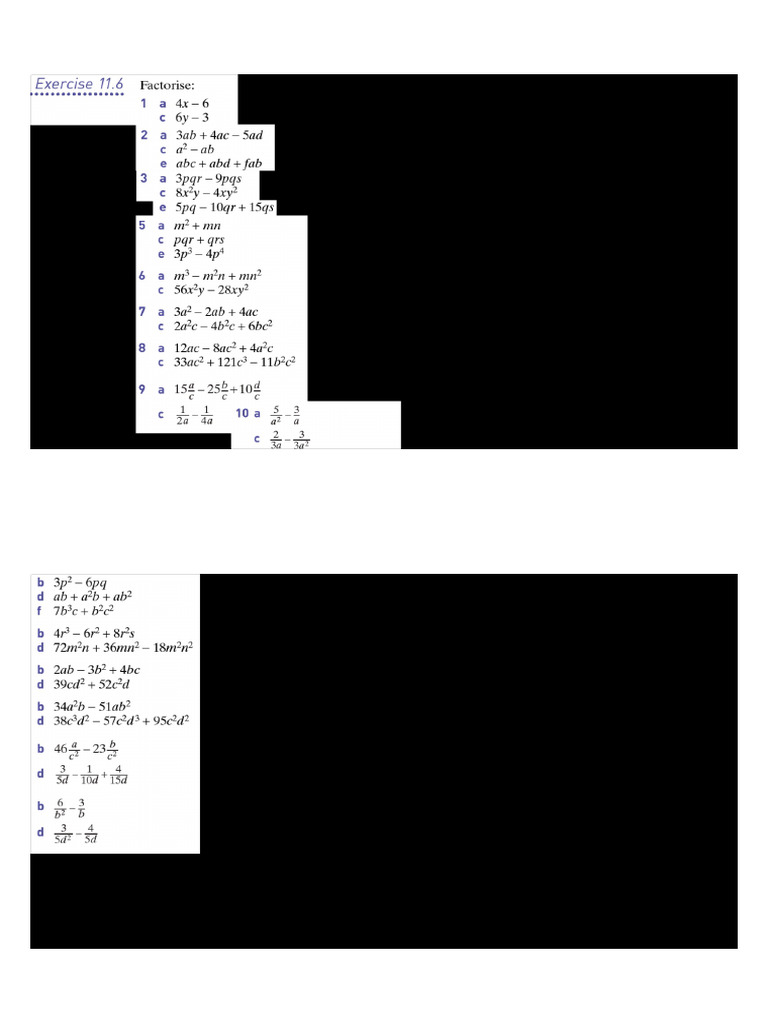 Factorizing Exercises Lesson 5 | PDF